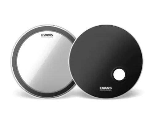 EVANS Emad II Clear + Emad Resonant Black 18" Silesian Drum